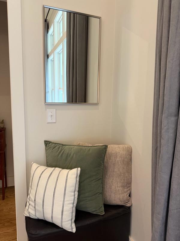 TETOTE 48x36 Inch Brushed Nickel Rectangle Beveled Framed Bathroom ...