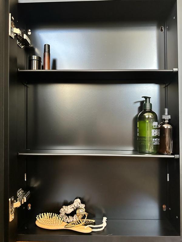 TETOTE 16 x 26 in Silver Frameless Surface/Recessed Aluminum Beveled ...