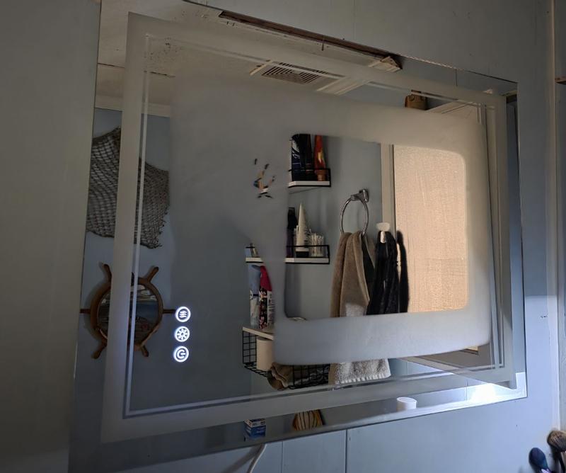 Keonjinn Lighted Mirror 24-in x 36-in Polished Frameless Rectangle ...
