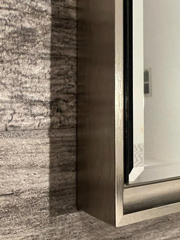 TETOTE 48x36 Inch Brushed Nickel Beveled Bathroom Vanity Mirror Metal ...