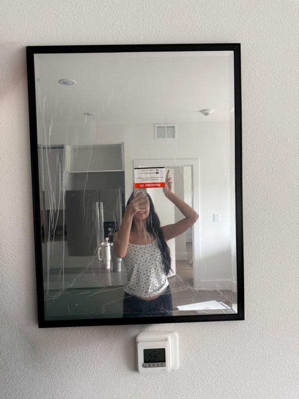 Keonjinn 30-in W x 36-in H Rectangle Silver Framed Wall Mirror in the ...