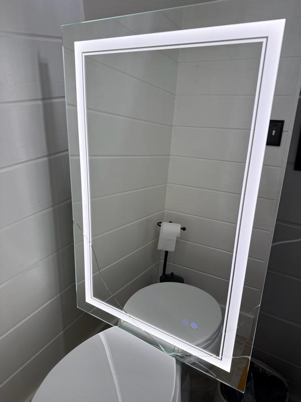 Keonjinn Led Mirror 36-in x 36-in Polished Frameless Square Dimmable ...