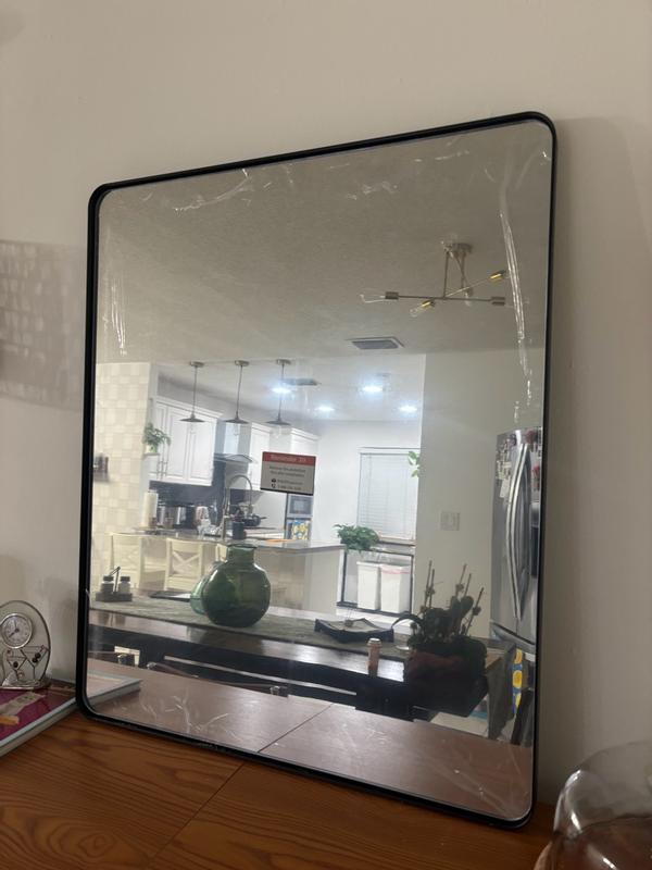 TETOTE 48x30 Inch Brushed Gold Bathroom Vanity Mirror Tempered Glass ...