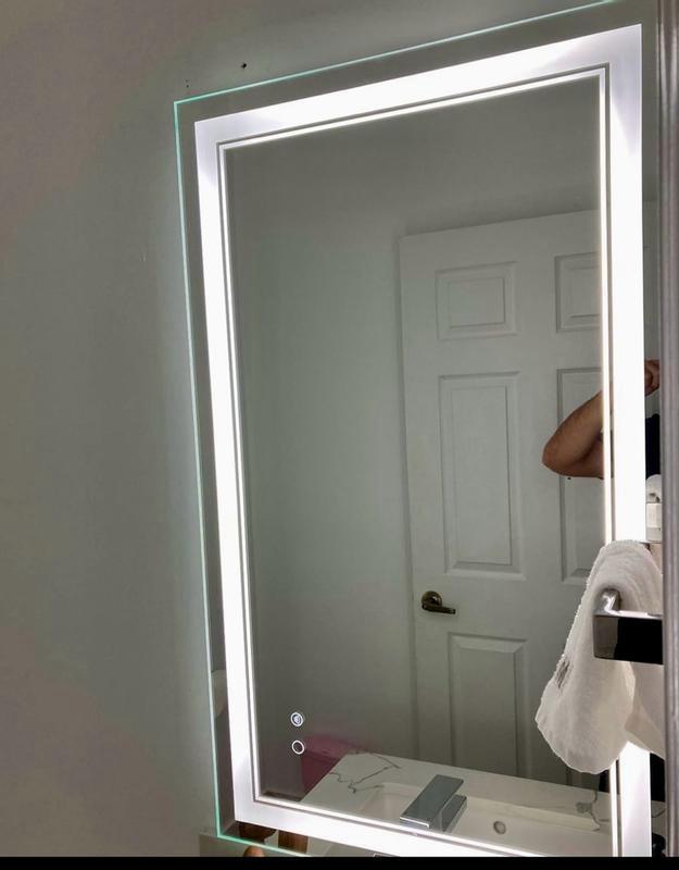 Keonjinn Bathroom Mirrors 48-in x 30-in Polished Frameless Rectangle ...