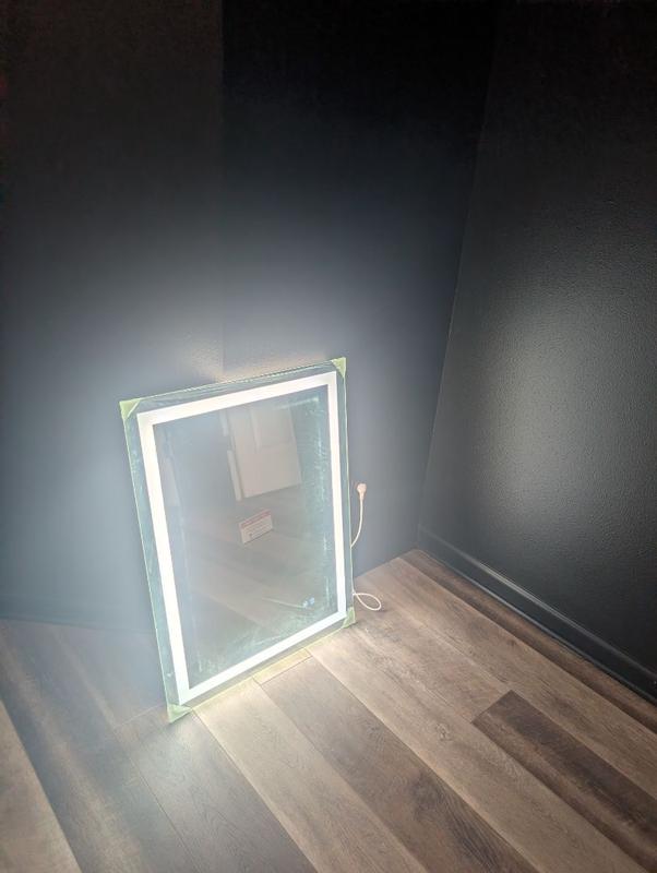 Keonjinn Lighted Bathroom Mirrors 72-in x 36-in Beveled Frameless ...