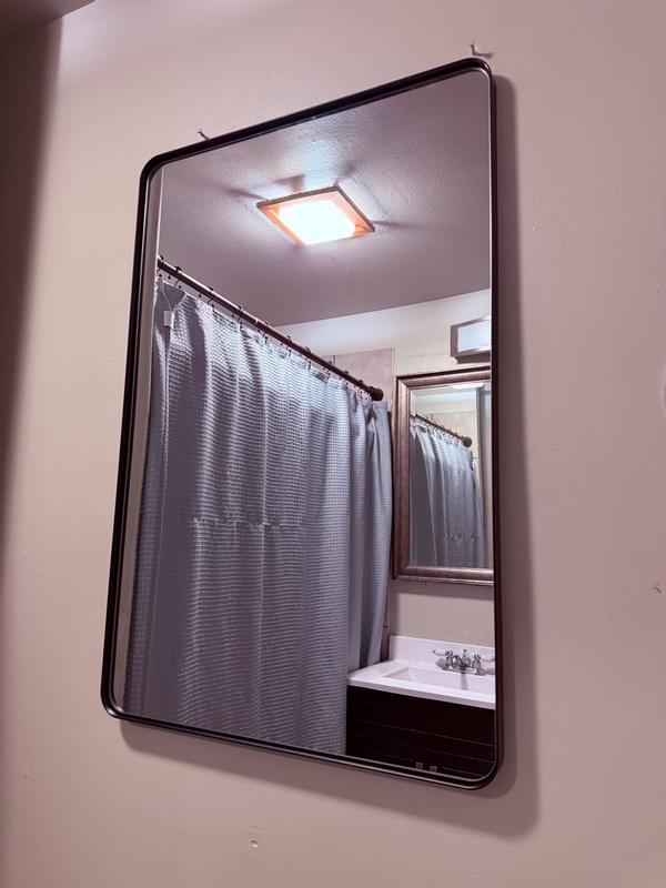 TETOTE 36x36 Inch Sliver Bathroom Vanity Mirror Tempered Glass Metal ...