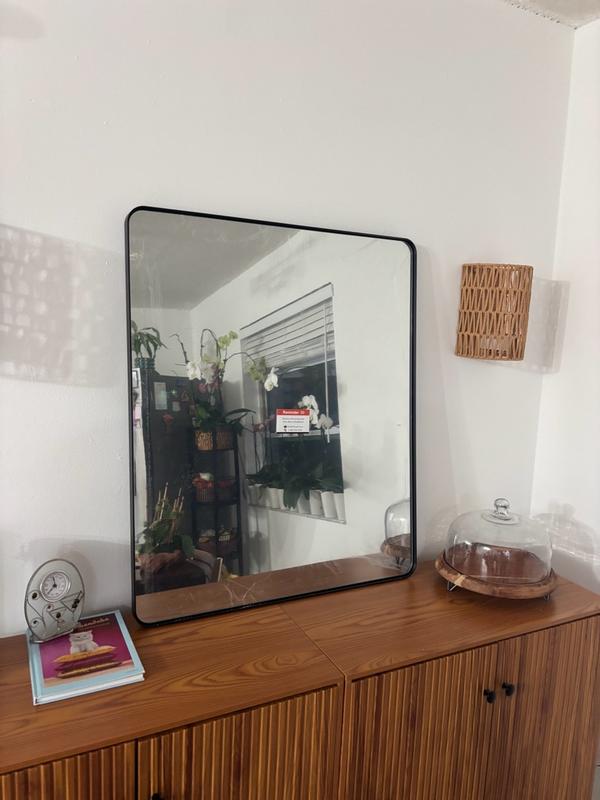 TETOTE 55x36 Inch Brushed Gold Bathroom Vanity Mirror Tempered Glass ...