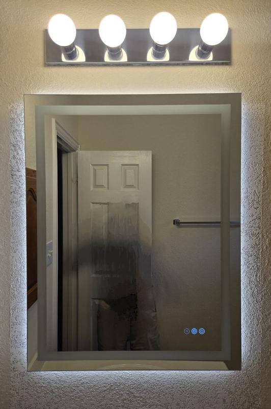 Keonjinn Bathroom Mirrors 48-in x 36-in Polished Frameless Rectangle ...