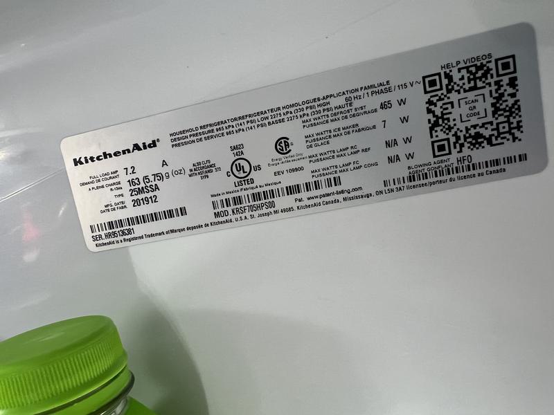 KitchenAid 24.8-cu ft Side-by-Side Refrigerator with Ice Maker, Water ...