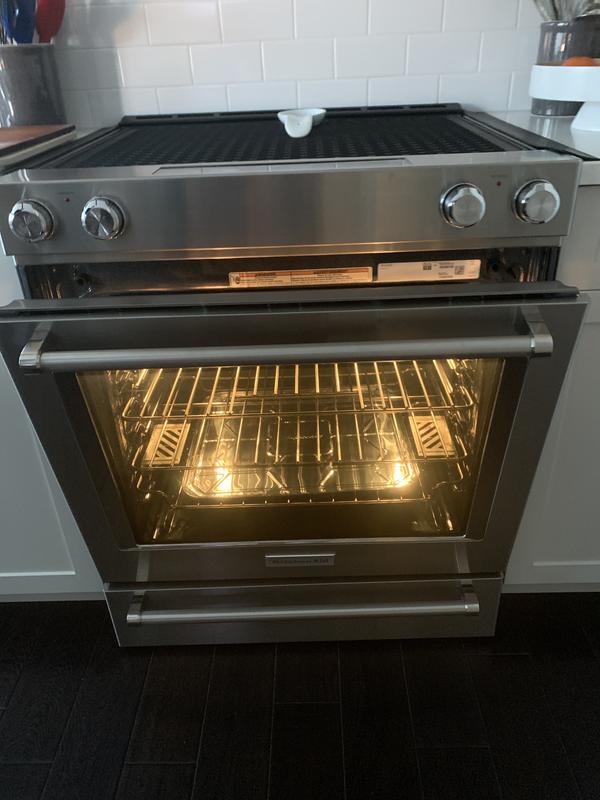 KitchenAid 30-in Glass Top 5 Burners 6.4-cu ft Self-Cleaning Convection ...