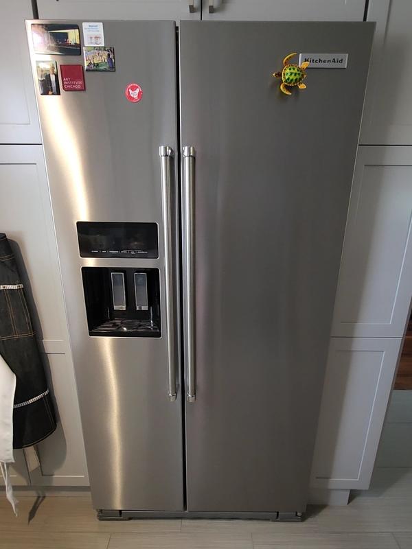 KitchenAid 24.8-cu ft Side-by-Side Refrigerator with Ice Maker, Water ...