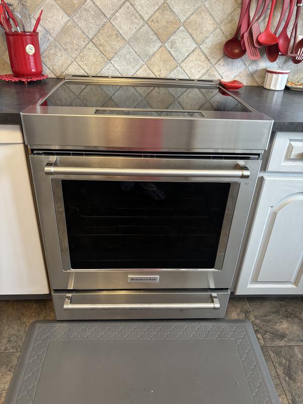KitchenAid 30-in 4 Elements Self-Cleaning Convection Oven Slide-In ...