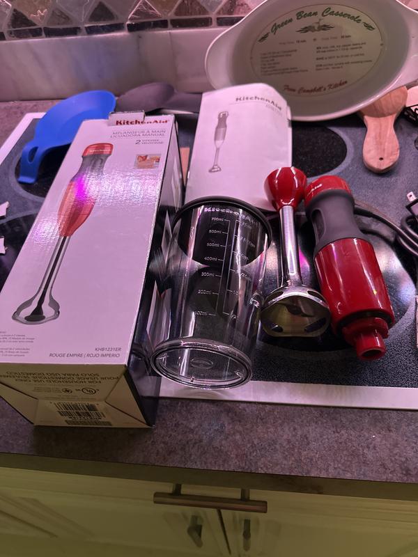 KitchenAid 2-Speed Cranberry 200-Watt Immersion Blender with Accessory ...