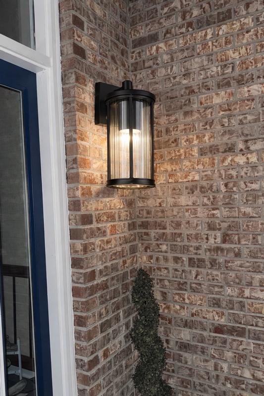 Kichler Barras 1 -Light 11.5-in H Black Hardwired Dark Sky Outdoor Wall ...