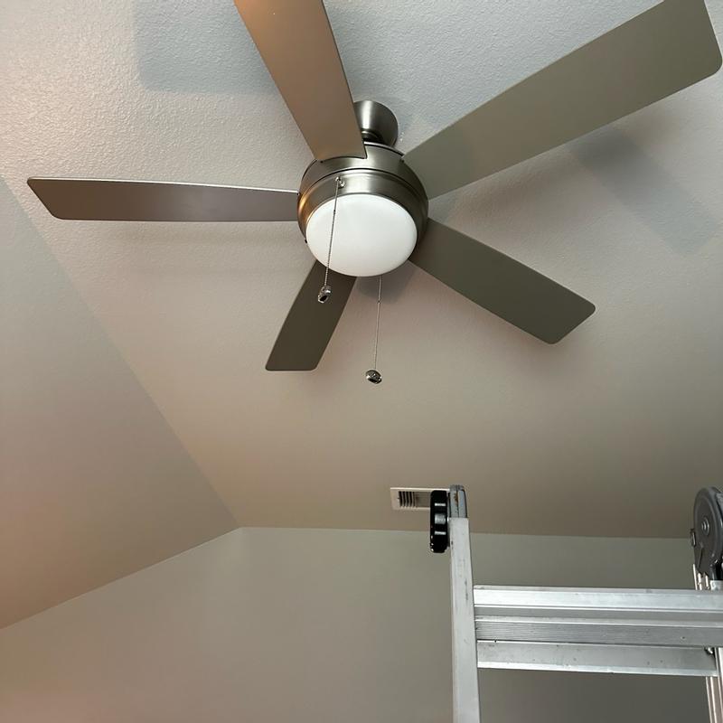Kichler Starkk 52-in Brushed Nickel with Walnut/Silver Blades Indoor ...