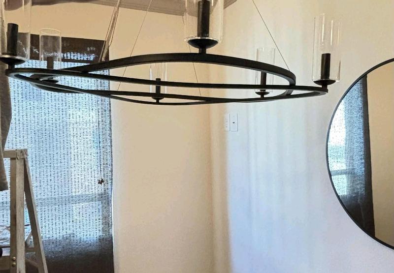 Kichler Harpin 6 -Light Black Clear glass Steel Chandelier in the ...