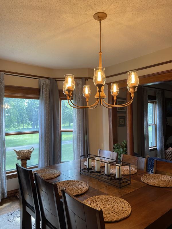 Kichler Melis 7-Light Brown Farmhouse Chandelier 52469WMP at Lowes.com