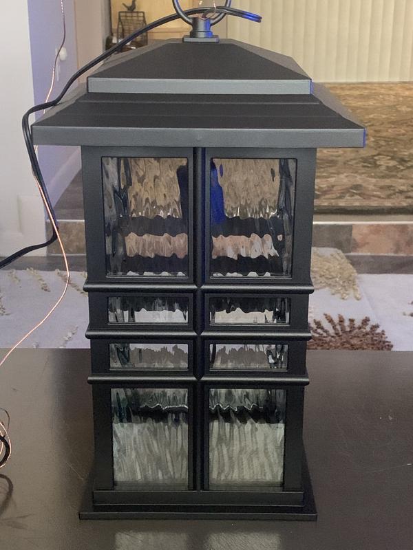 Kichler Beacon Square Textured Black Coastal Textured Glass Lantern Led ...