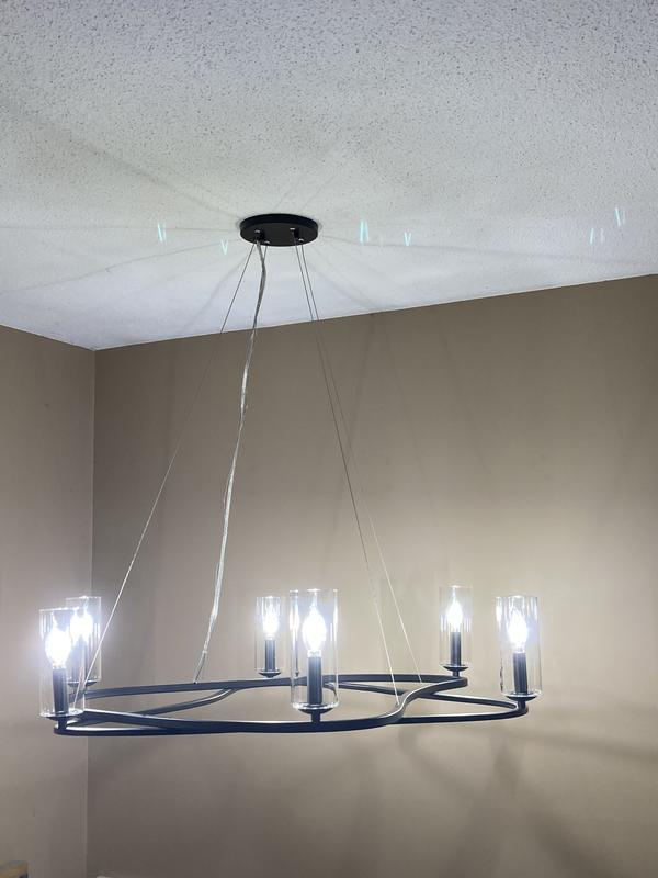 Kichler Harpin 6 -Light Black Clear glass Steel Chandelier in the ...
