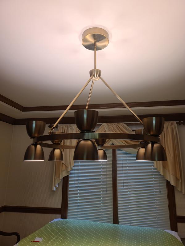 Kichler Baland 12-Light Brushed Mid-century Led Chandelier 52418BNBLED ...