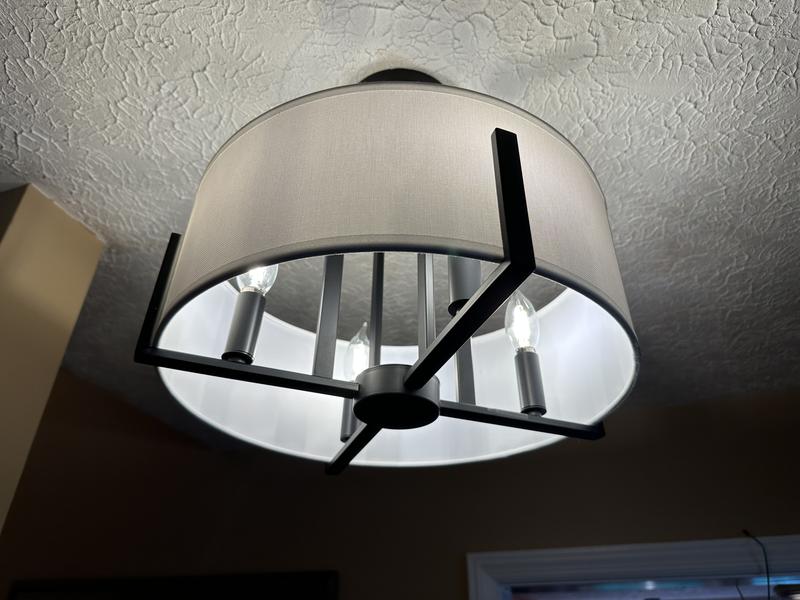 Kichler Malen 4-Light Black Semi mount light 52591BK at Lowes.com