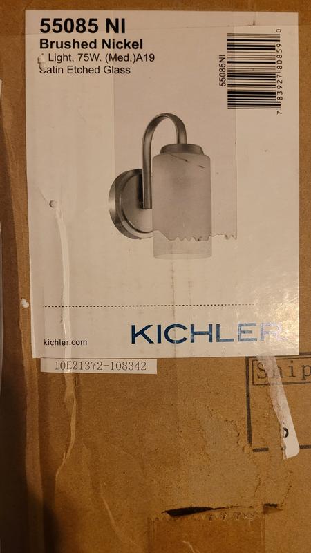 Kichler Kennewick Brushed Nickel 1 - Light Sconce - Hardwired Electric ...