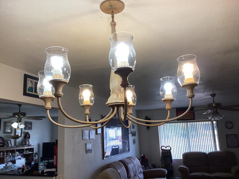 Kichler Melis 7-Light Brown Farmhouse Chandelier 52469WMP at Lowes.com