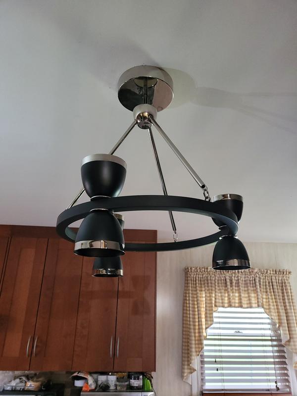 Kichler Baland 6-Light Black Mid-century Led Chandelier 52417BKLED at ...