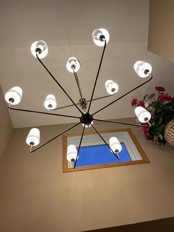 Kichler Pallas 12 -Light Brushed Brass Fabric Steel Chandelier in the ...