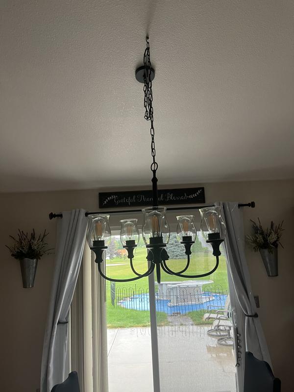 Kichler Melis 5-Light Black Farmhouse Chandelier 52468BK at Lowes.com