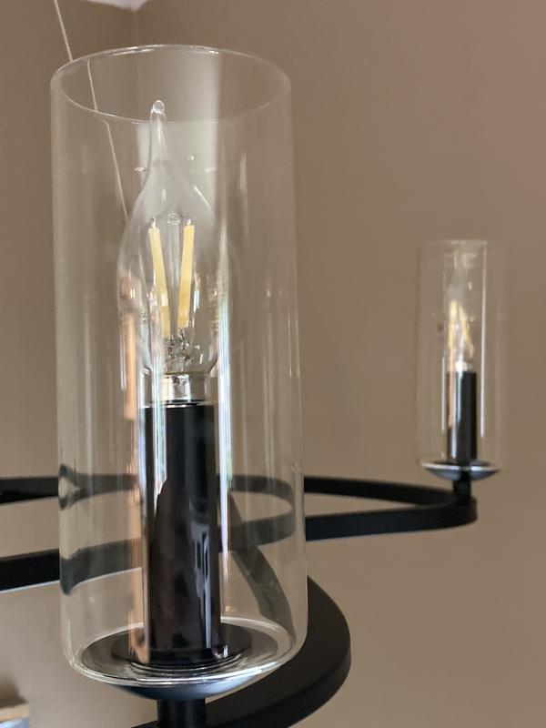 Kichler Harpin 6 -Light Black Clear glass Steel Chandelier in the ...