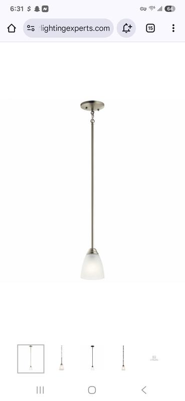 Kichler Jolie Brushed Nickel Transitional Etched Glass Bell LED Mini ...