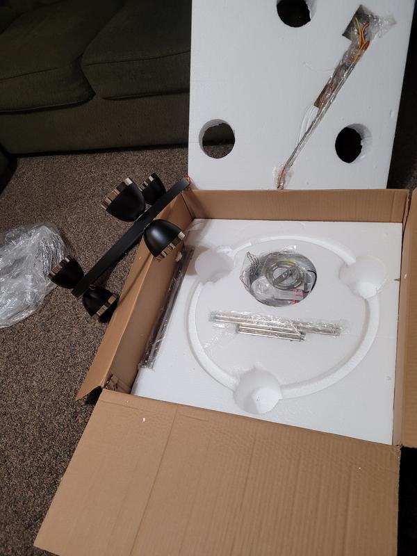 Kichler Baland 6-Light Black Mid-century Led Chandelier 52417BKLED at ...