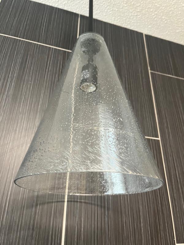 Kichler Everly Black Modern/Contemporary Seeded Glass Cone Led, Medium ...