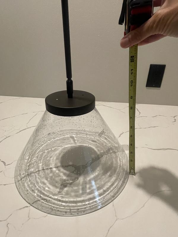 Kichler Avery Olde Bronze Industrial Seeded Glass Cone Led, Medium Hanging Pendant Light 43905OZ ...