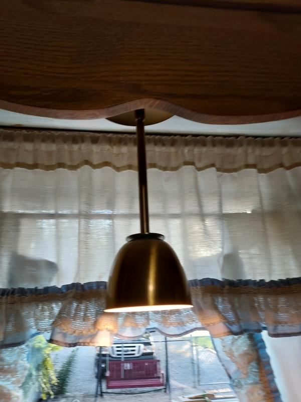Kichler Baland Brushed Natural Brass Mid-century Frosted Glass Dome LED ...