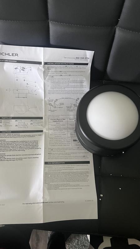 Kichler Tibbi 1-Light Black LED Flush Mount Light 52600BK at Lowes.com
