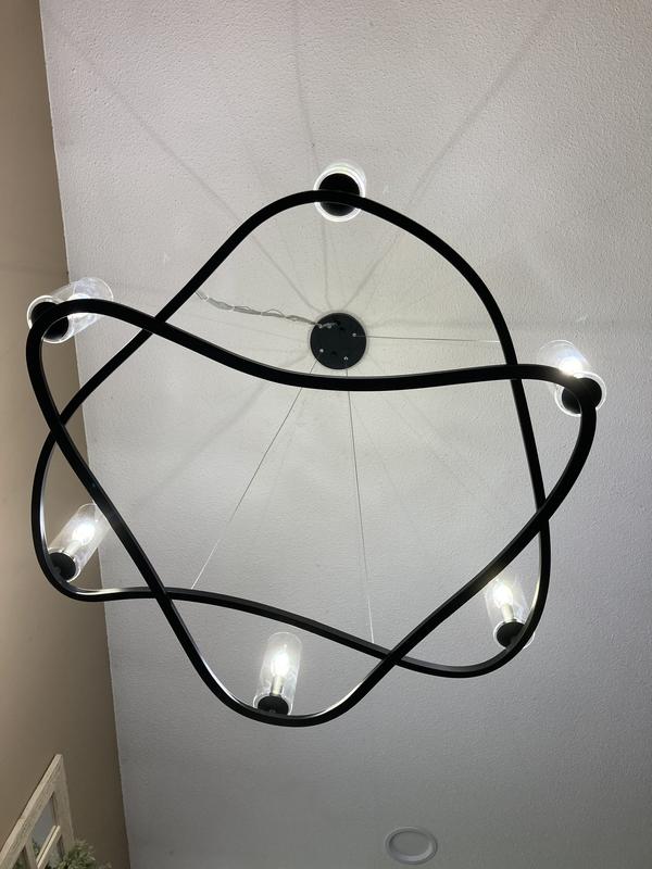 Kichler Harpin 6 -Light Black Clear glass Steel Chandelier in the ...