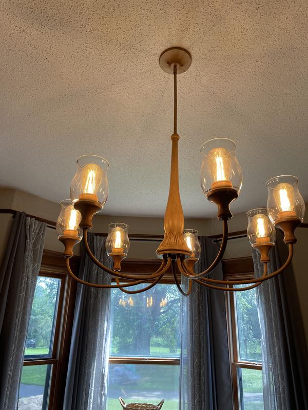 Kichler Melis 7-Light Brown Farmhouse Chandelier 52469WMP at Lowes.com