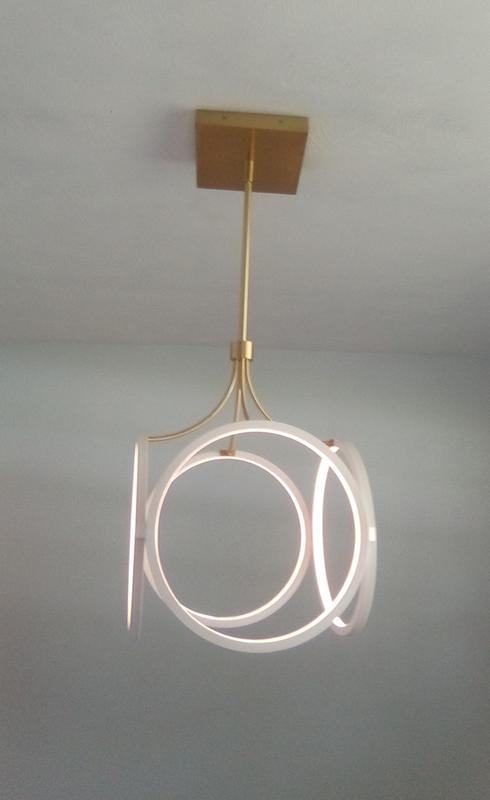 elan Ciri Matte Black Modern/Contemporary Geometric LED Medium Hanging ...