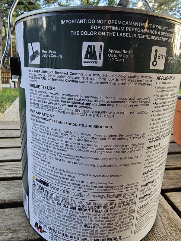 KILZ Over Armor Textured Slate Gray Textured Matte Exterior Porch and ...