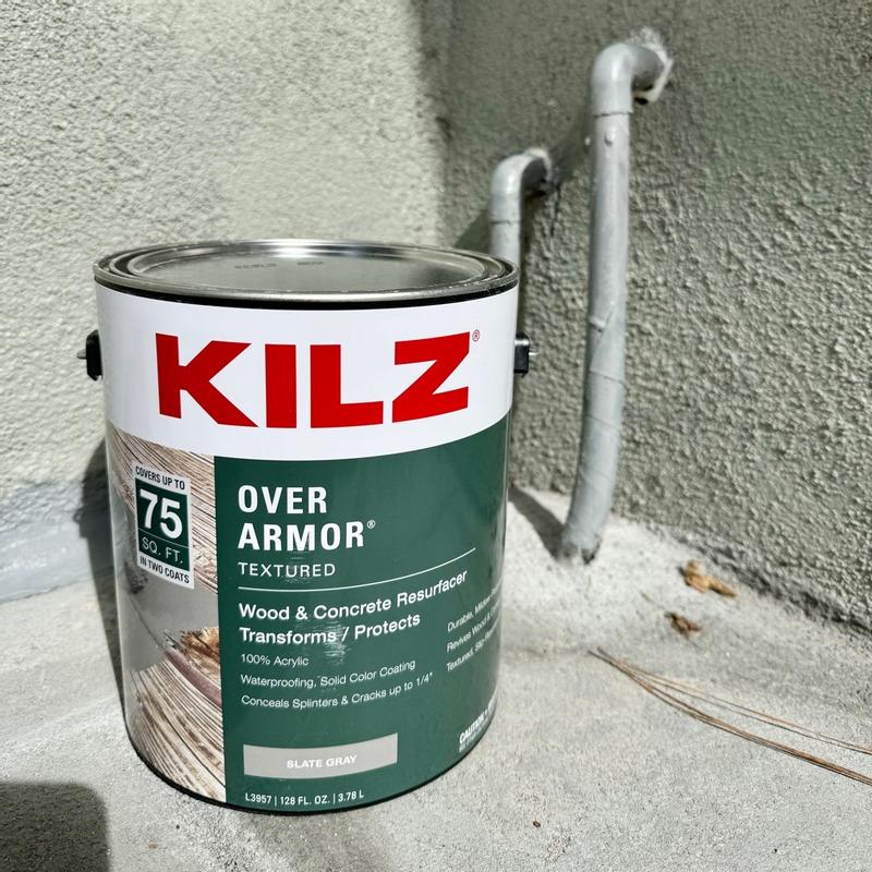 KILZ Over Armor Textured Slate Gray Textured Matte Exterior Porch and ...