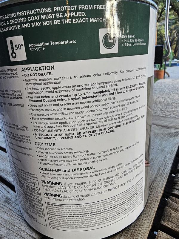 KILZ Over Armor Textured Slate Gray Textured Matte Exterior Porch and ...