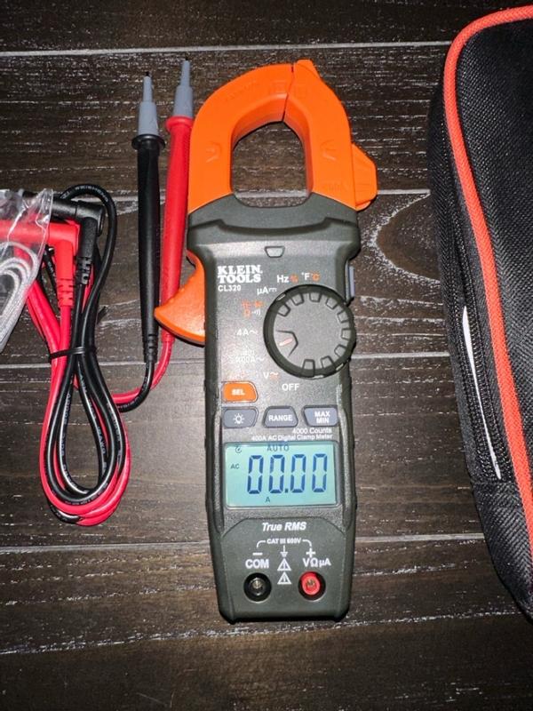 Klein Tools HVAC, AC Auto-Ranging Lcd Display Clamp Meter Multimeter 400 Amp 600-Volt CL320 at ...