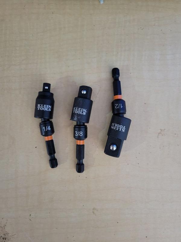 Klein Tools Swivel Impact Driver Socket Adapter Set, 3-Piece in the ...