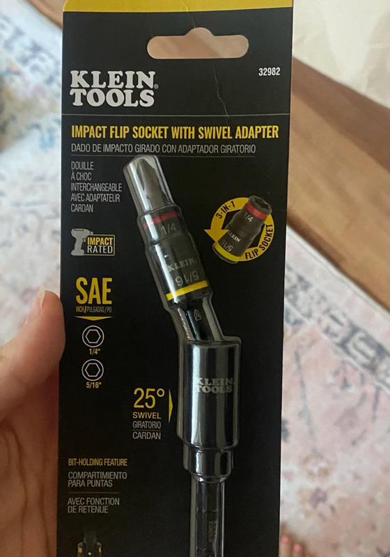 Klein Tools Impact Flip Socket With Swivel Adapter, 3-Piece in the ...