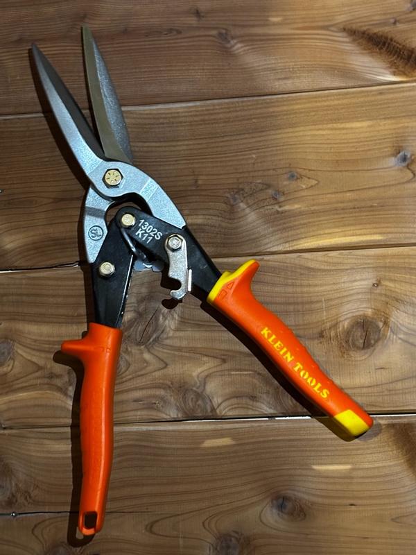 Klein Tools Long Cut Aviation Snips, Straight in the Tin Snips ...
