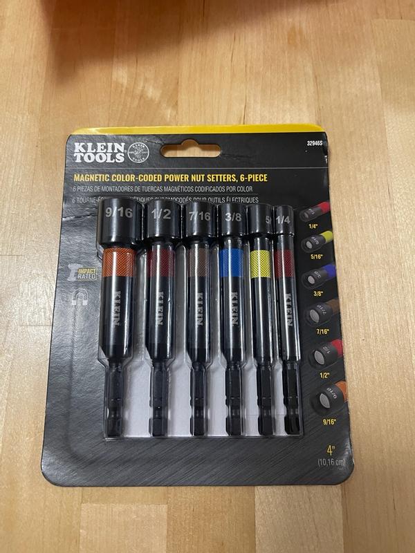 Klein Tools Magnetic Power Nut Setters, 4-Inch Shaft, 6-Piece in the ...