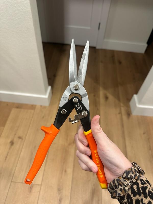 Klein Tools Long Cut Aviation Snips, Straight in the Tin Snips ...
