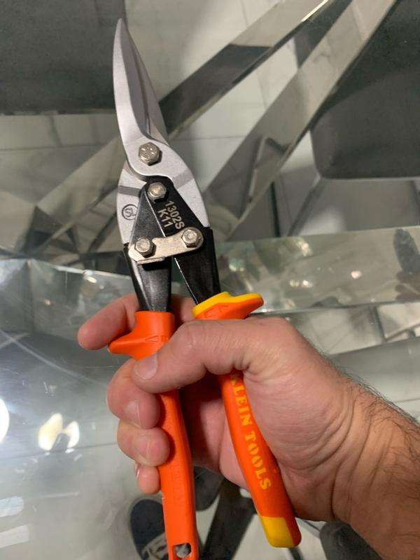 Klein Tools Long Cut Aviation Snips, Straight in the Tin Snips ...